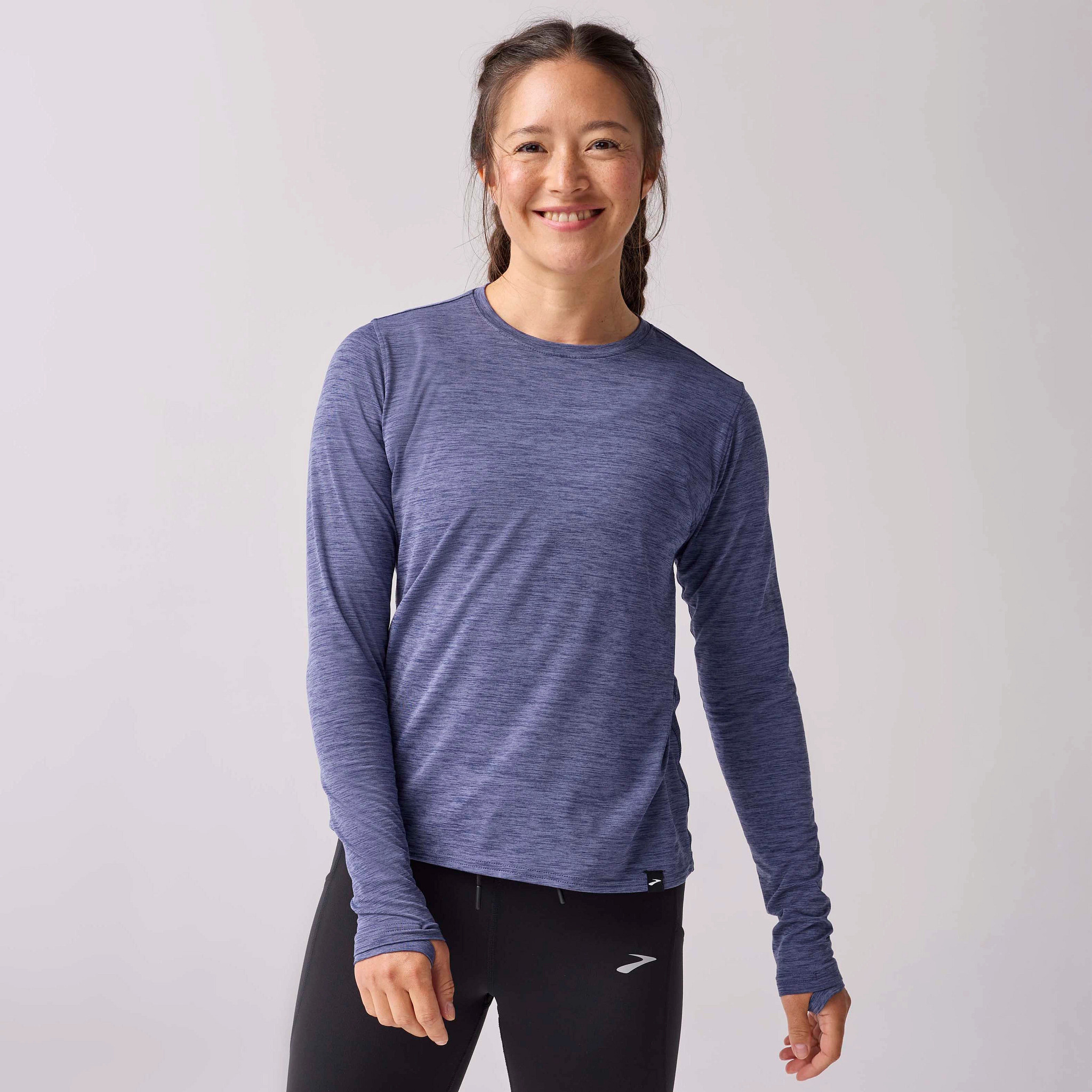 Womens Brooks Luxe Long Sleeve Technical Tops