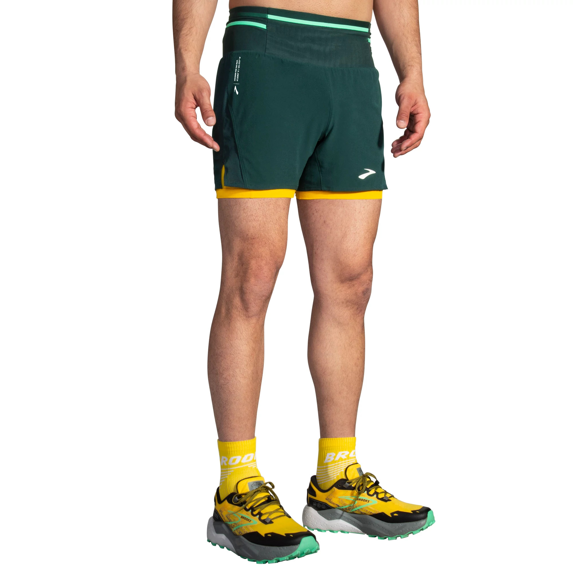 Mens Brooks High Point 5" 2-in-1 Lined Shorts