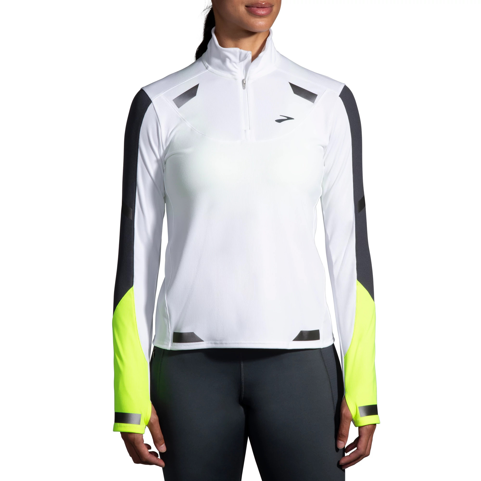 Womens Brooks Run Visible 1/2 Zip Long Sleeve Technical Tops