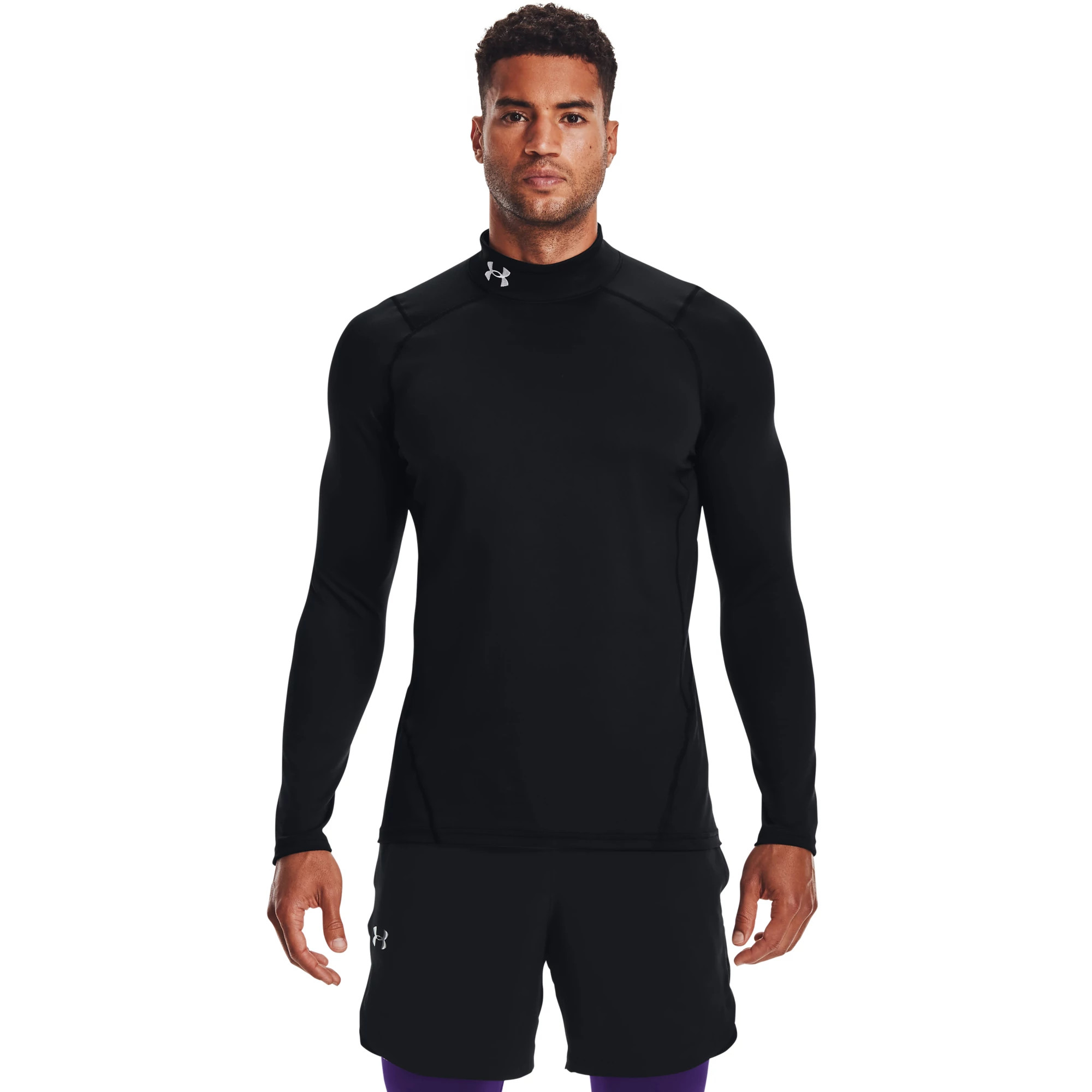Mens Under Armour Cold Gear Fitted Mock Long Sleeve Technical Tops