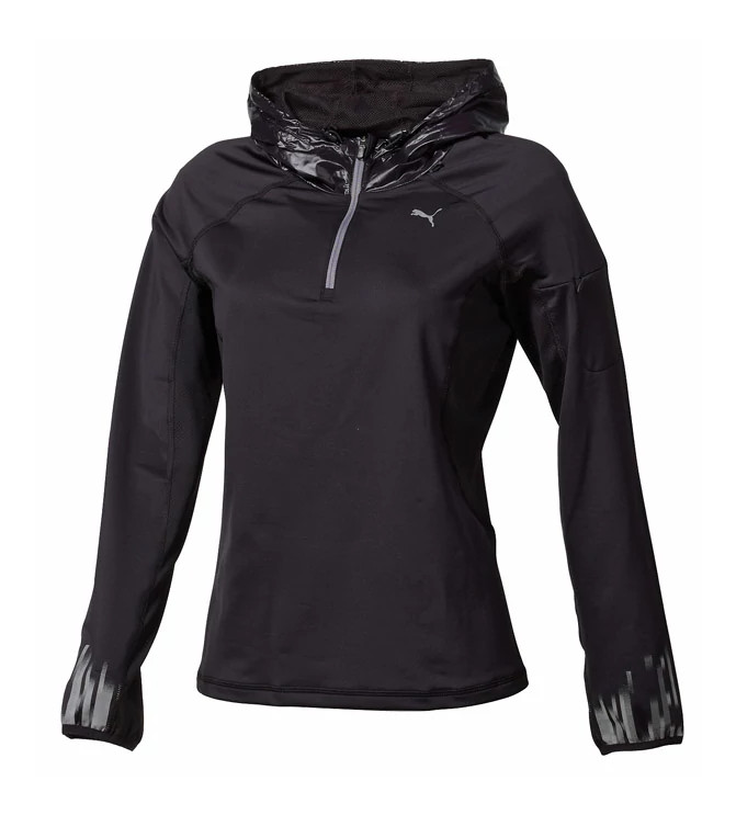 Womens Puma Long Sleeve Half Zip Hoodie Technical Tops
